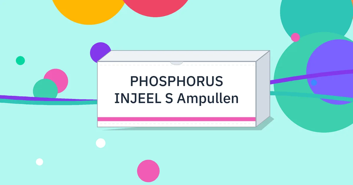 Symbolbild: Packung mit der Aufschrift PHOSPHORUS INJEEL S Ampullen (PZN 04563208) – Verfügbarkeit und Bezug in Apotheken in Frankfurt am Main