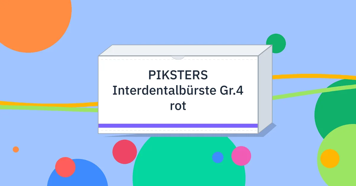 Symbolbild: Packung mit der Aufschrift PIKSTERS Interdentalbürste Gr.4 rot (PZN 17593257) – Verfügbarkeit und Bezug in Apotheken in Frankfurt am Main