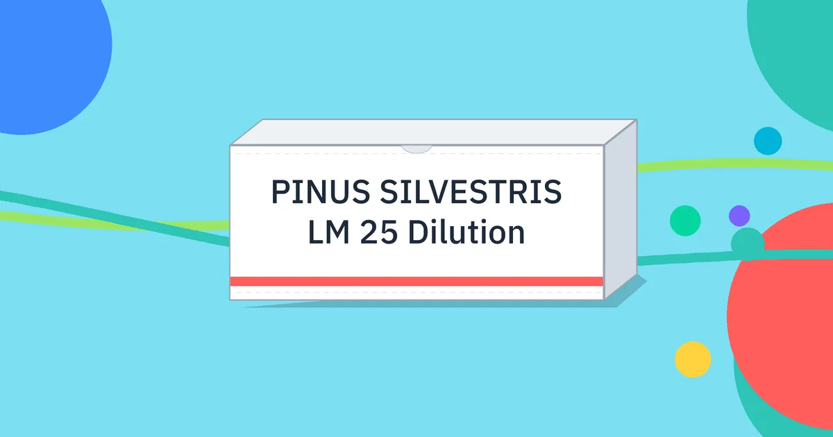Symbolbild: Packung mit der Aufschrift PINUS SILVESTRIS LM 25 Dilution (PZN 13643099) – Verfügbarkeit und Bezug in Apotheken in Frankfurt am Main