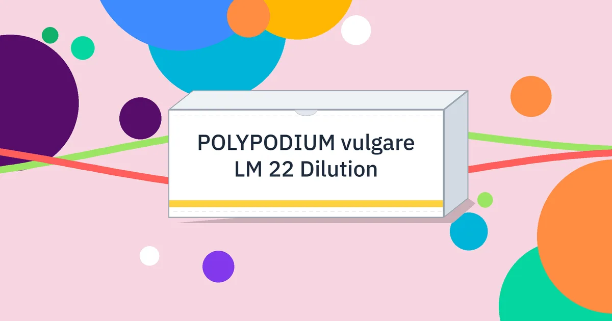 Symbolbild: Packung mit der Aufschrift POLYPODIUM vulgare LM 22 Dilution (PZN 13663475) – Verfügbarkeit und Bezug in Apotheken in Frankfurt am Main