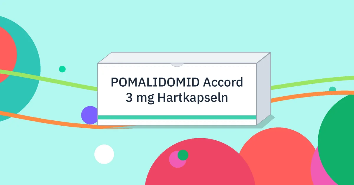 Symbolbild: Packung mit der Aufschrift POMALIDOMID Accord 3 mg Hartkapseln (PZN 19201735) – Verfügbarkeit und Bezug in Apotheken in Frankfurt am Main