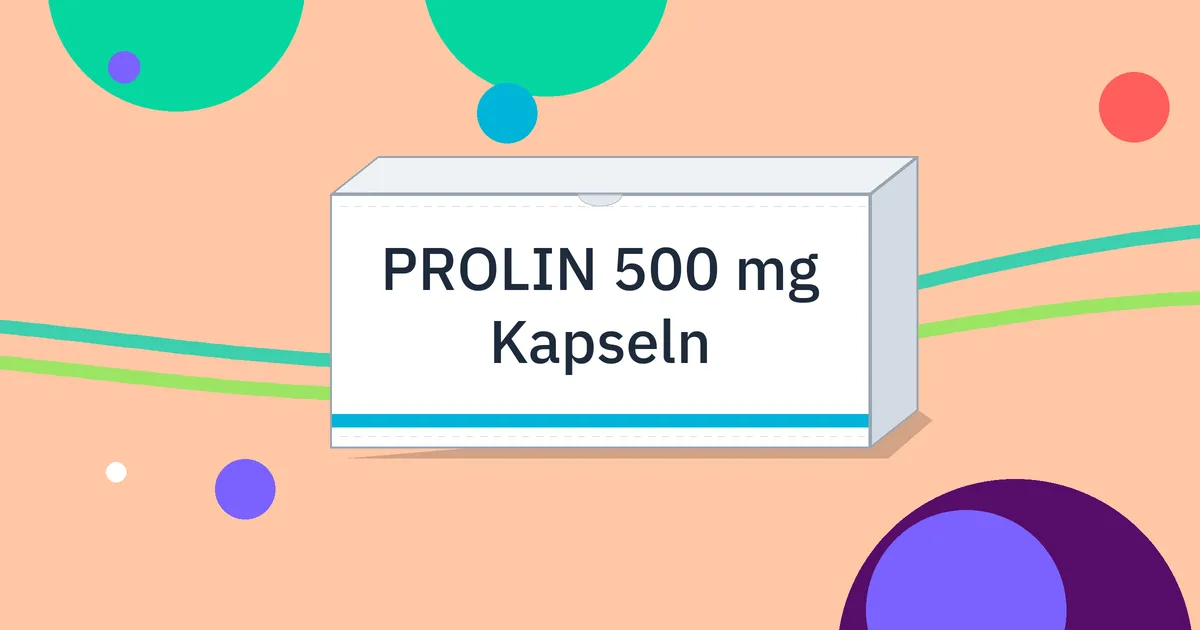 Symbolbild: Packung mit der Aufschrift PROLIN 500 mg Kapseln (PZN 02695673) – Verfügbarkeit und Bezug in Apotheken in Frankfurt am Main