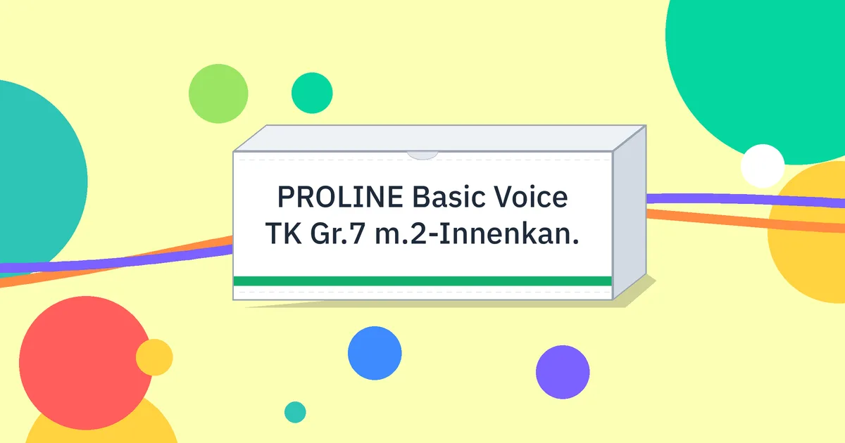 Symbolbild: Packung mit der Aufschrift PROLINE Basic Voice TK Gr.7 m.2-Innenkan. (PZN 16148207) – Verfügbarkeit und Bezug in Apotheken in Frankfurt am Main