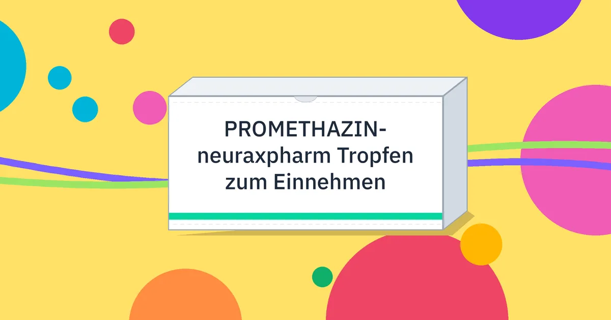 Symbolbild: Packung mit der Aufschrift PROMETHAZIN-neuraxpharm Tropfen zum Einnehmen (PZN 03173310) – Verfügbarkeit und Bezug in Apotheken in Frankfurt am Main