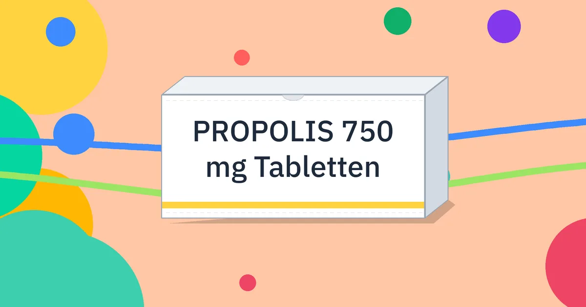 Symbolbild: Packung mit der Aufschrift PROPOLIS 750 mg Tabletten (PZN 20895447) – Verfügbarkeit und Bezug in Apotheken in Frankfurt am Main