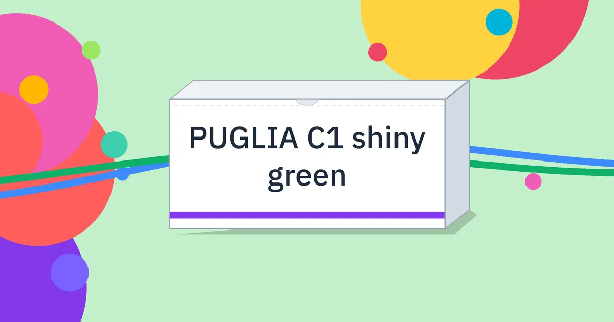 Symbolbild: Packung mit der Aufschrift PUGLIA C1 shiny green (PZN 20221022) – Verfügbarkeit und Bezug in Apotheken in Frankfurt am Main