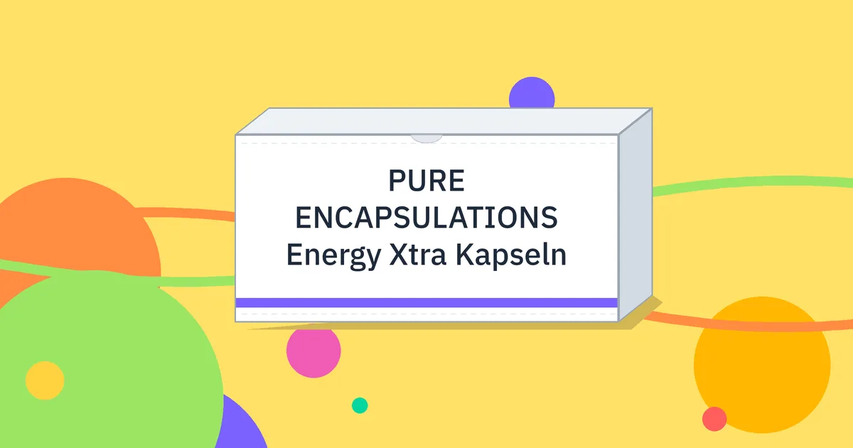 Symbolbild: Packung mit der Aufschrift PURE ENCAPSULATIONS Energy Xtra Kapseln (PZN 18154531) – Verfügbarkeit und Bezug in Apotheken in Frankfurt am Main