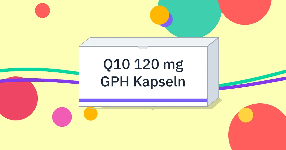 Symbolbild: Packung mit der Aufschrift Q10 120 mg GPH Kapseln (PZN 09722203) – Verfügbarkeit und Bezug in Apotheken in Frankfurt am Main