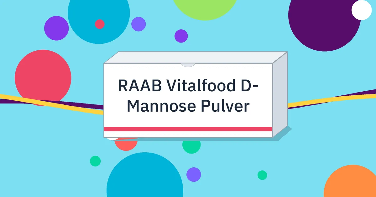 Symbolbild: Packung mit der Aufschrift RAAB Vitalfood D-Mannose Pulver (PZN 19304211) – Verfügbarkeit und Bezug in Apotheken in Frankfurt am Main