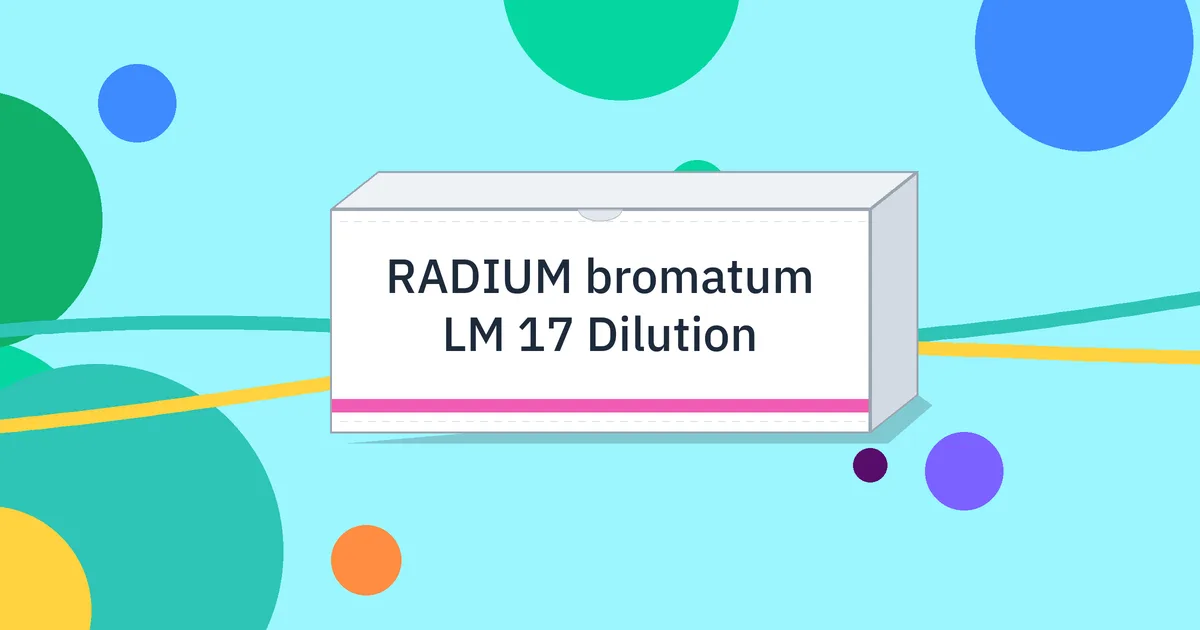 Symbolbild: Packung mit der Aufschrift RADIUM bromatum LM 17 Dilution (PZN 13045955) – Verfügbarkeit und Bezug in Apotheken in Frankfurt am Main