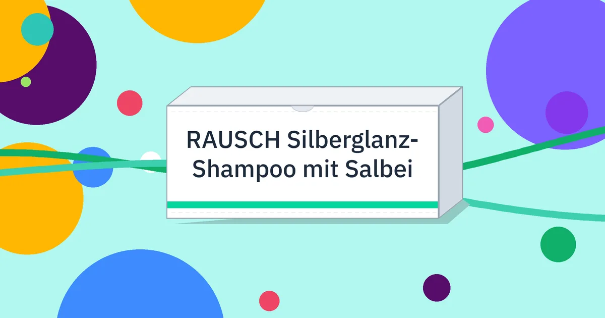 Symbolbild: Packung mit der Aufschrift RAUSCH Silberglanz-Shampoo mit Salbei (PZN 18742392) – Verfügbarkeit und Bezug in Apotheken in Frankfurt am Main