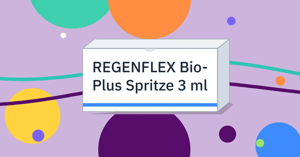 Symbolbild: Packung mit der Aufschrift REGENFLEX Bio-Plus Spritze 3 ml (PZN 11638390) – Verfügbarkeit und Bezug in Apotheken in Frankfurt am Main
