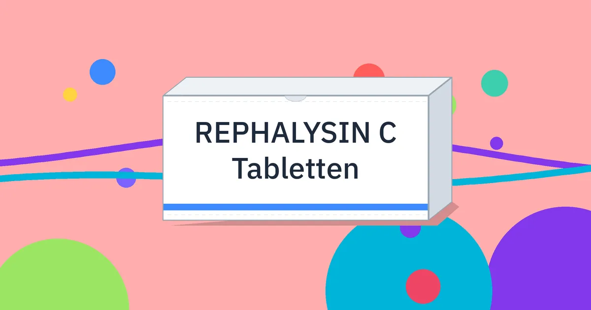 Symbolbild: Packung mit der Aufschrift REPHALYSIN C Tabletten (PZN 05116776) – Verfügbarkeit und Bezug in Apotheken in Frankfurt am Main