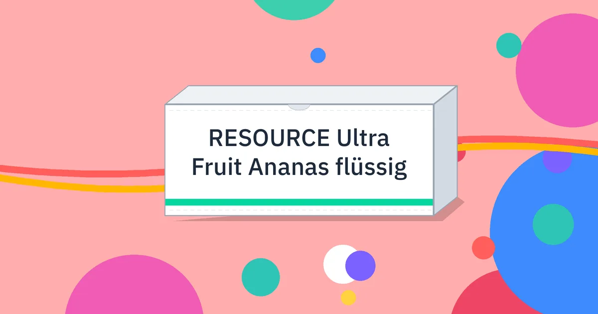 Symbolbild: Packung mit der Aufschrift RESOURCE Ultra Fruit Ananas flüssig (PZN 17849633) – Verfügbarkeit und Bezug in Apotheken in Frankfurt am Main