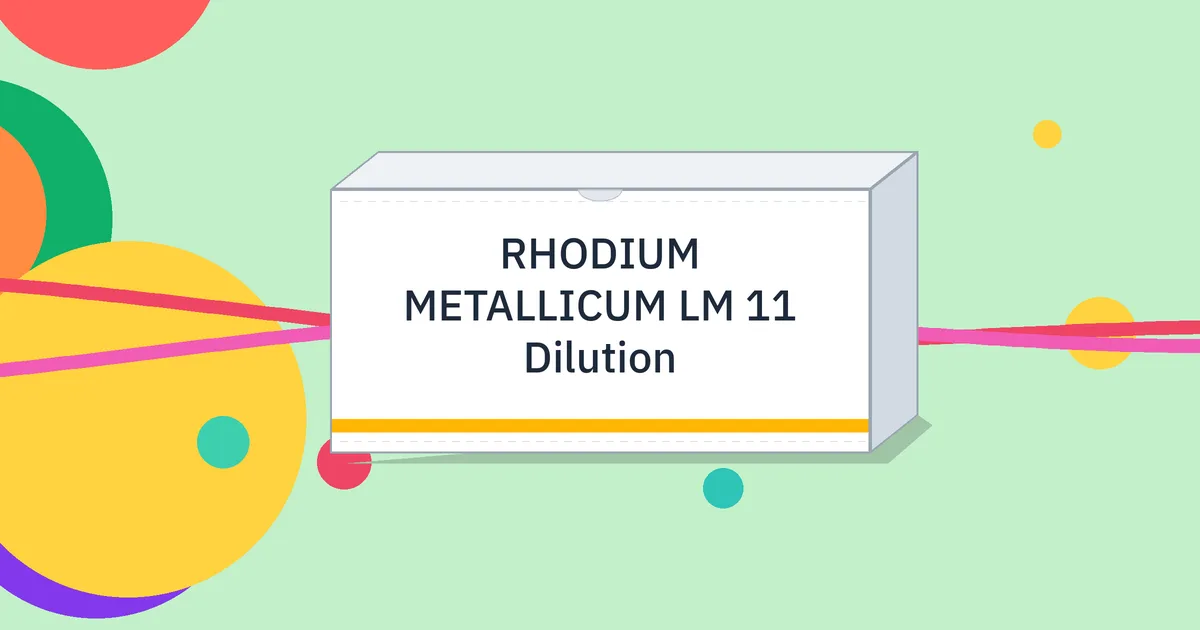 Symbolbild: Packung mit der Aufschrift RHODIUM METALLICUM LM 11 Dilution (PZN 13050353) – Verfügbarkeit und Bezug in Apotheken in Frankfurt am Main