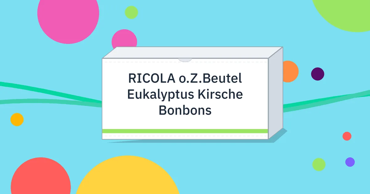 Symbolbild: Packung mit der Aufschrift RICOLA o.Z.Beutel Eukalyptus Kirsche Bonbons (PZN 17873436) – Verfügbarkeit und Bezug in Apotheken in Frankfurt am Main