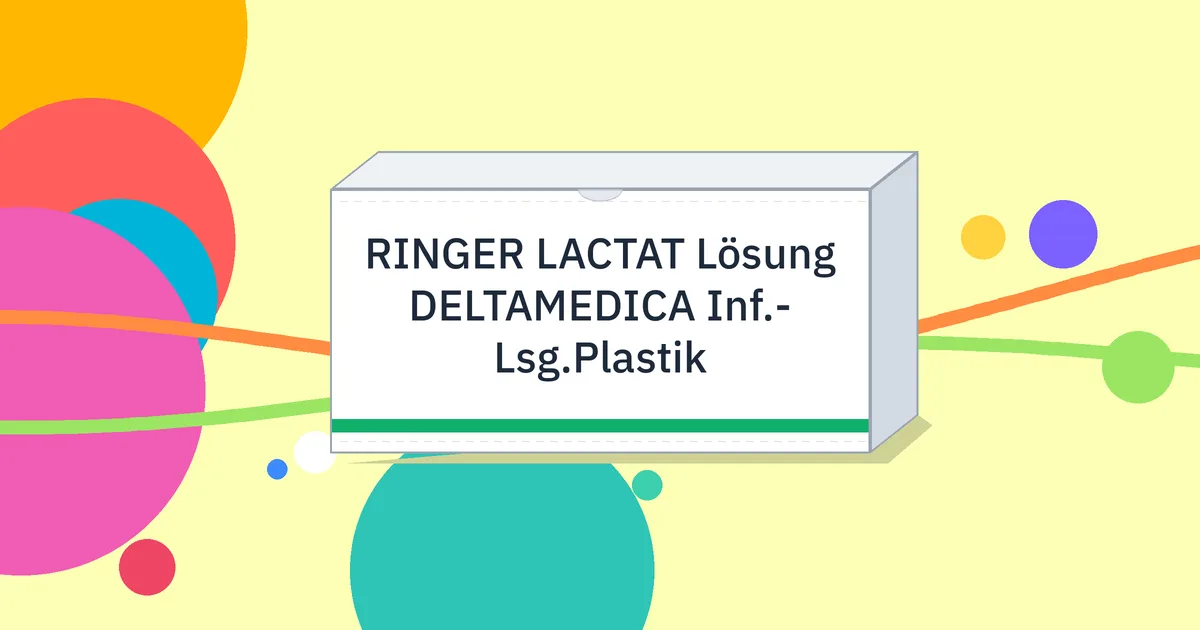 Symbolbild: Packung mit der Aufschrift RINGER LACTAT Lösung DELTAMEDICA Inf.-Lsg.Plastik (PZN 07463080) – Verfügbarkeit und Bezug in Apotheken in Frankfurt am Main