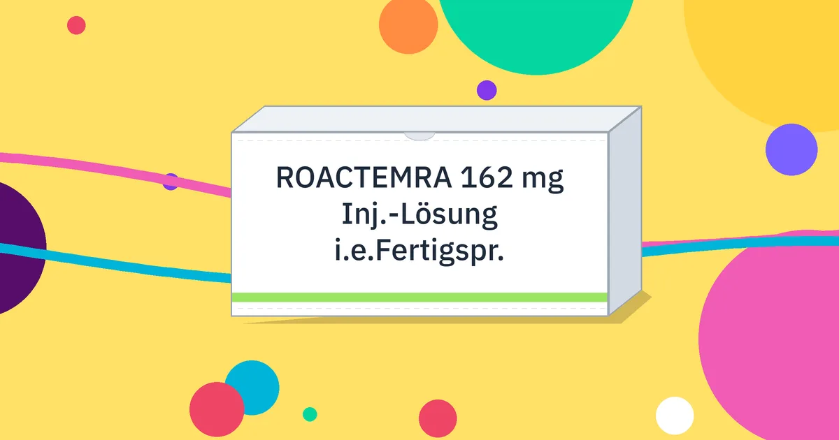 Symbolbild: Packung mit der Aufschrift ROACTEMRA 162 mg Inj.-Lösung i.e.Fertigspr. (PZN 19537866) – Verfügbarkeit und Bezug in Apotheken in Frankfurt am Main