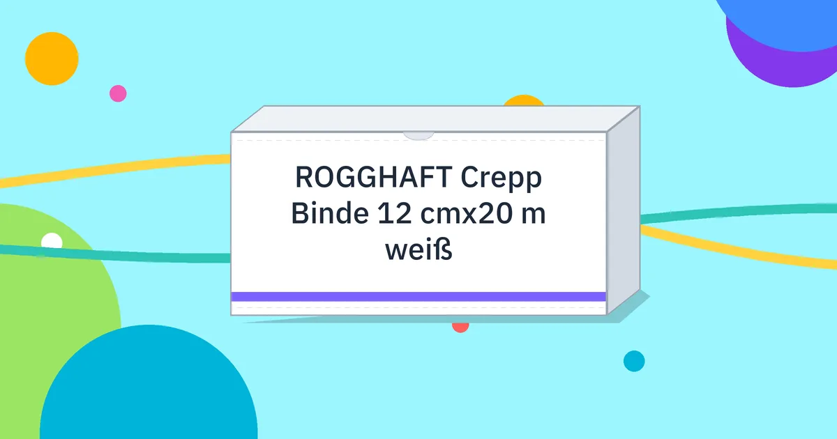 Symbolbild: Packung mit der Aufschrift ROGGHAFT Crepp Binde 12 cmx20 m weiß (PZN 04492508) – Verfügbarkeit und Bezug in Apotheken in Frankfurt am Main