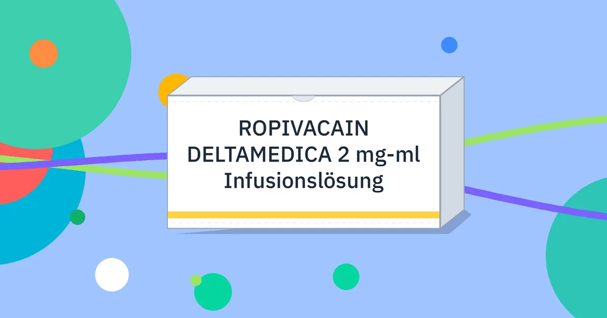 Symbolbild: Packung mit der Aufschrift ROPIVACAIN DELTAMEDICA 2 mg-ml Infusionslösung (PZN 13158145) – Verfügbarkeit und Bezug in Apotheken in Frankfurt am Main