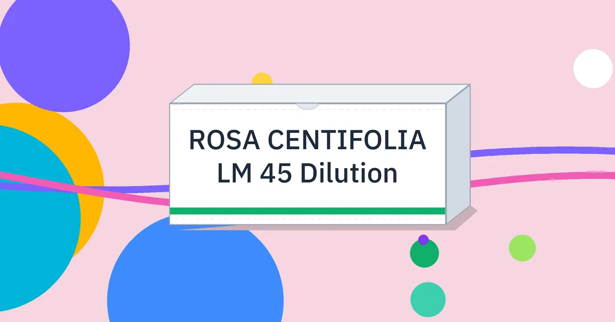 Symbolbild: Packung mit der Aufschrift ROSA CENTIFOLIA LM 45 Dilution (PZN 13056054) – Verfügbarkeit und Bezug in Apotheken in Frankfurt am Main