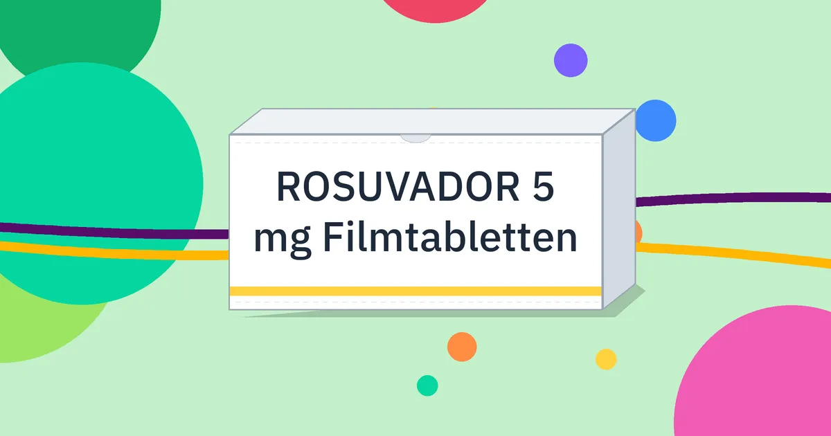 Symbolbild: Packung mit der Aufschrift ROSUVADOR 5 mg Filmtabletten (PZN 13864179) – Verfügbarkeit und Bezug in Apotheken in Frankfurt am Main
