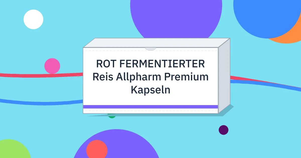 Symbolbild: Packung mit der Aufschrift ROT FERMENTIERTER Reis Allpharm Premium Kapseln (PZN 15318156) – Verfügbarkeit und Bezug in Apotheken in Frankfurt am Main