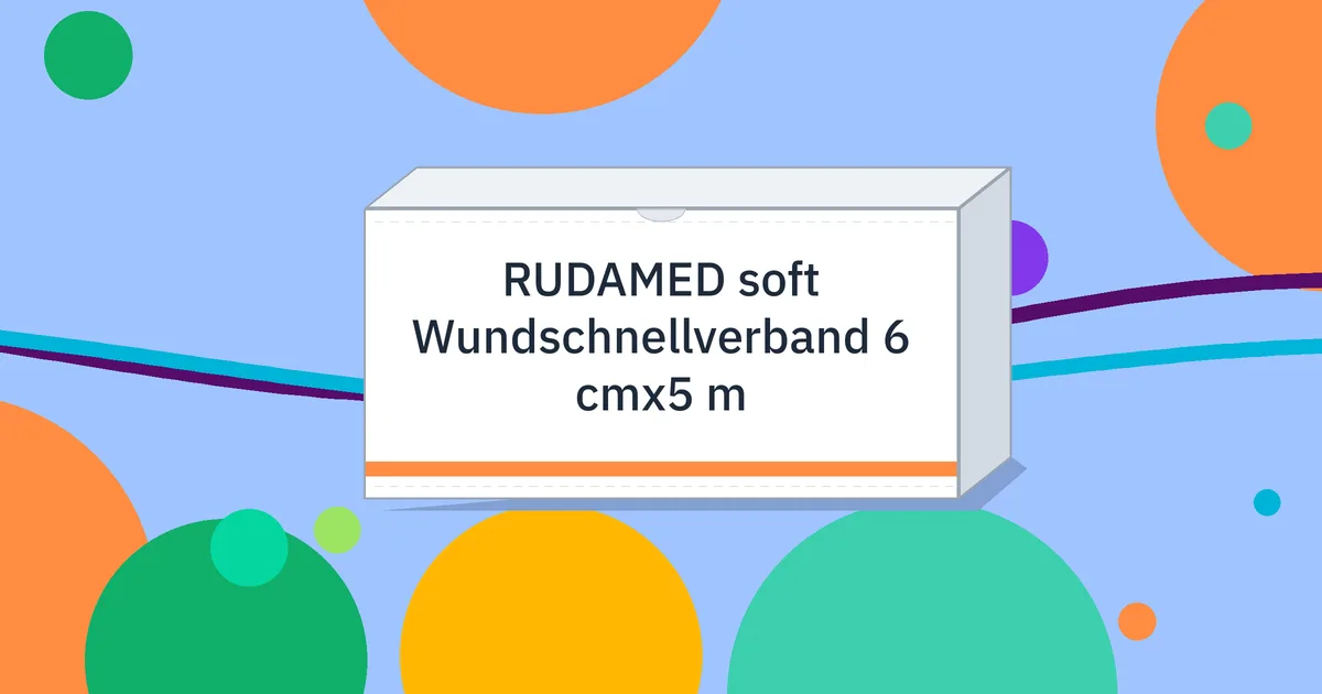 Symbolbild: Packung mit der Aufschrift RUDAMED soft Wundschnellverband 6 cmx5 m (PZN 07092873) – Verfügbarkeit und Bezug in Apotheken in Frankfurt am Main