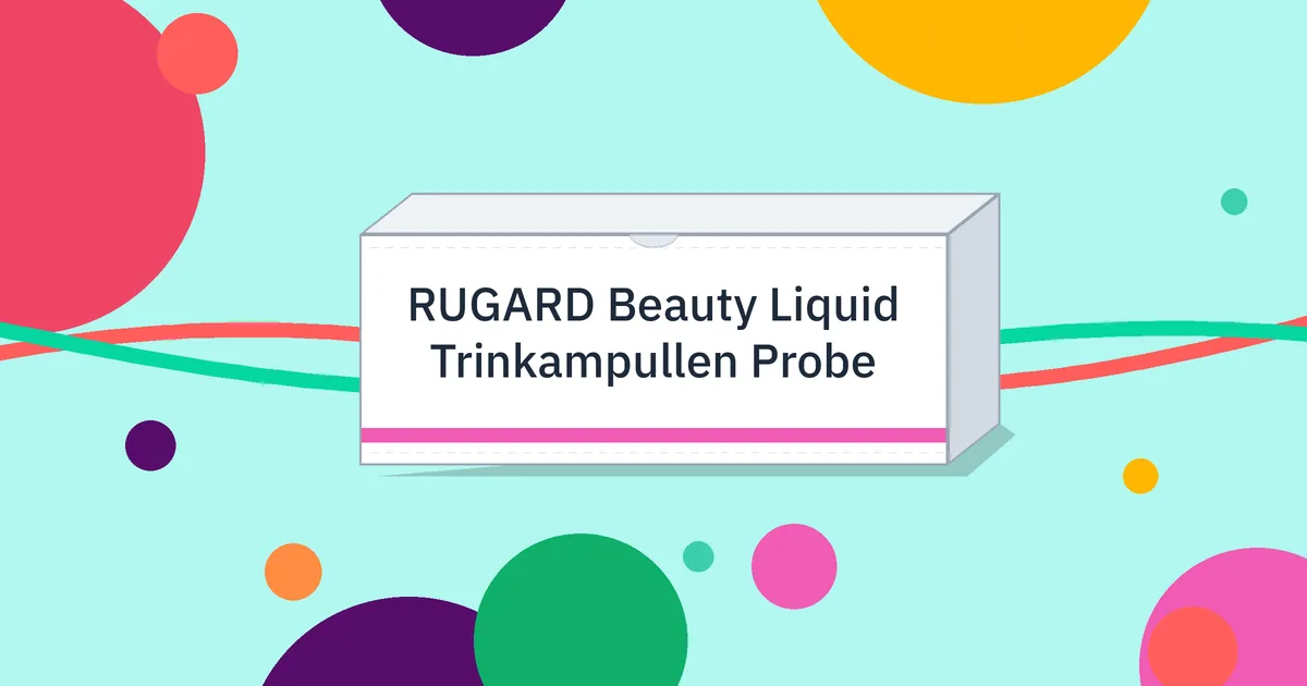 Symbolbild: Packung mit der Aufschrift RUGARD Beauty Liquid Trinkampullen Probe (PZN 16139444) – Verfügbarkeit und Bezug in Apotheken in Frankfurt am Main