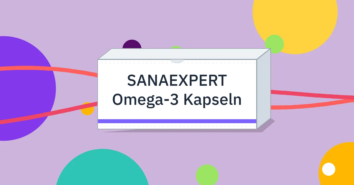 Symbolbild: Packung mit der Aufschrift SANAEXPERT Omega-3 Kapseln (PZN 12371658) – Verfügbarkeit und Bezug in Apotheken in Frankfurt am Main