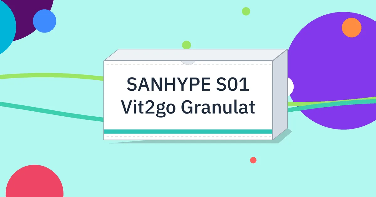 Symbolbild: Packung mit der Aufschrift SANHYPE S01 Vit2go Granulat (PZN 16087227) – Verfügbarkeit und Bezug in Apotheken in Frankfurt am Main