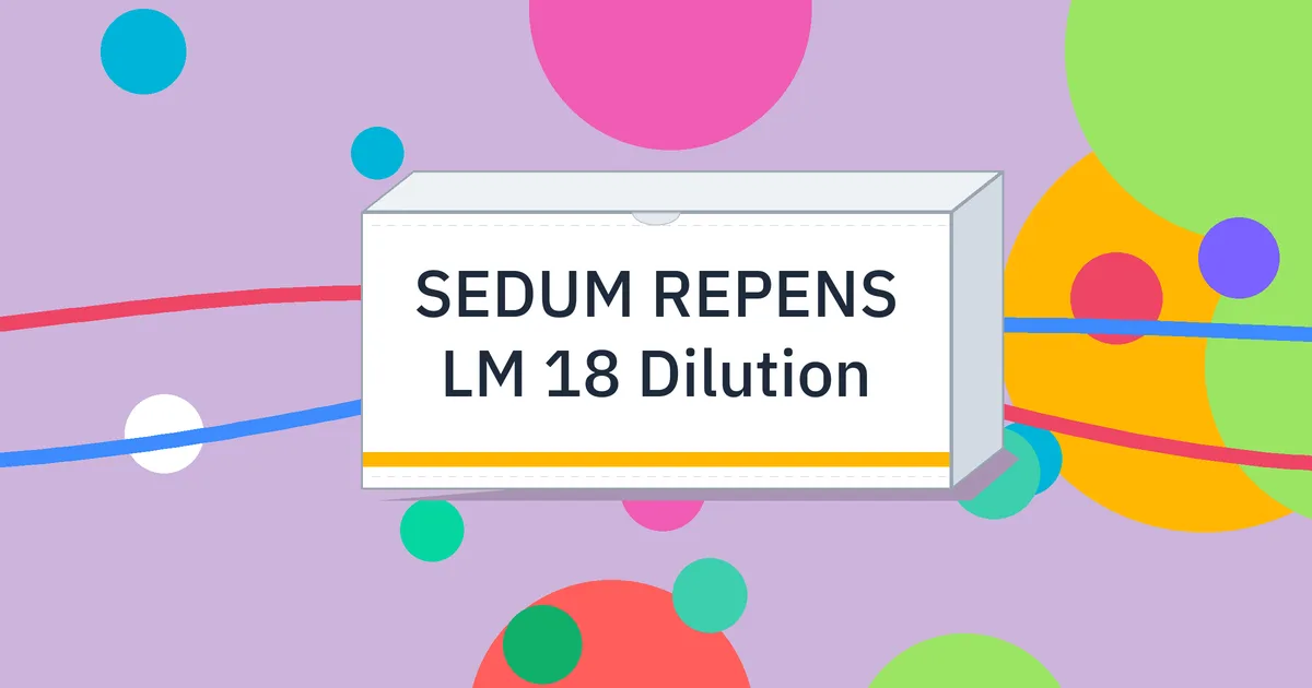 Symbolbild: Packung mit der Aufschrift SEDUM REPENS LM 18 Dilution (PZN 13693105) – Verfügbarkeit und Bezug in Apotheken in Frankfurt am Main