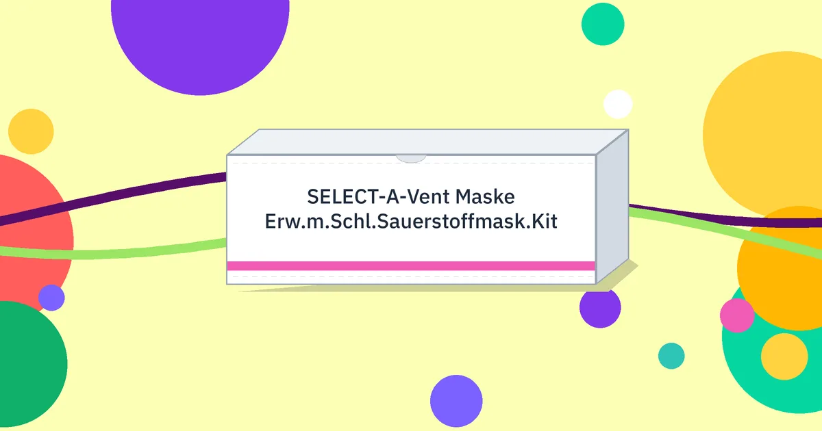 Symbolbild: Packung mit der Aufschrift SELECT-A-Vent Maske Erw.m.Schl.Sauerstoffmask.Kit (PZN 20205394) – Verfügbarkeit und Bezug in Apotheken in Frankfurt am Main