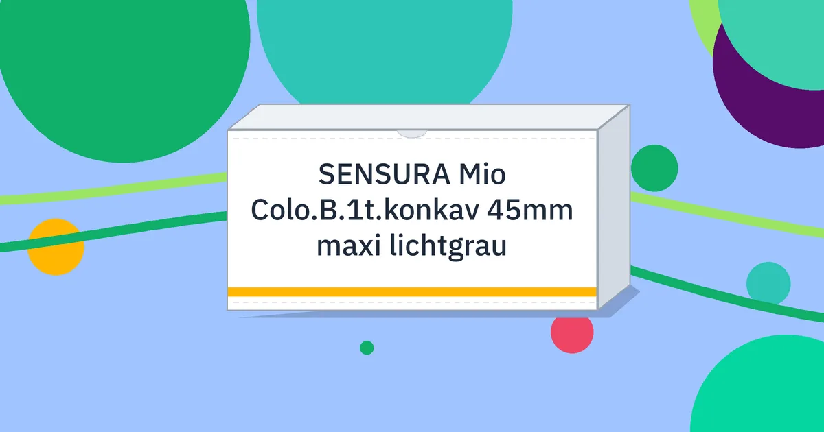 Symbolbild: Packung mit der Aufschrift SENSURA Mio Colo.B.1t.konkav 45mm maxi lichtgrau (PZN 12547991) – Verfügbarkeit und Bezug in Apotheken in Frankfurt am Main