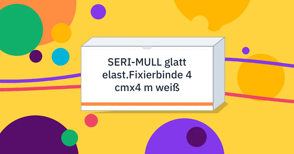 Symbolbild: Packung mit der Aufschrift SERI-MULL glatt elast.Fixierbinde 4 cmx4 m weiß (PZN 14444597) – Verfügbarkeit und Bezug in Apotheken in Frankfurt am Main