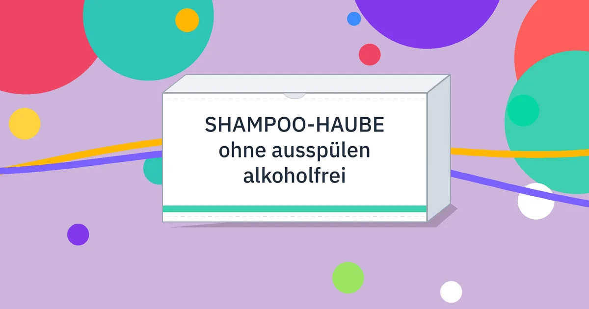 Symbolbild: Packung mit der Aufschrift SHAMPOO-HAUBE ohne ausspülen alkoholfrei (PZN 16034515) – Verfügbarkeit und Bezug in Apotheken in Frankfurt am Main