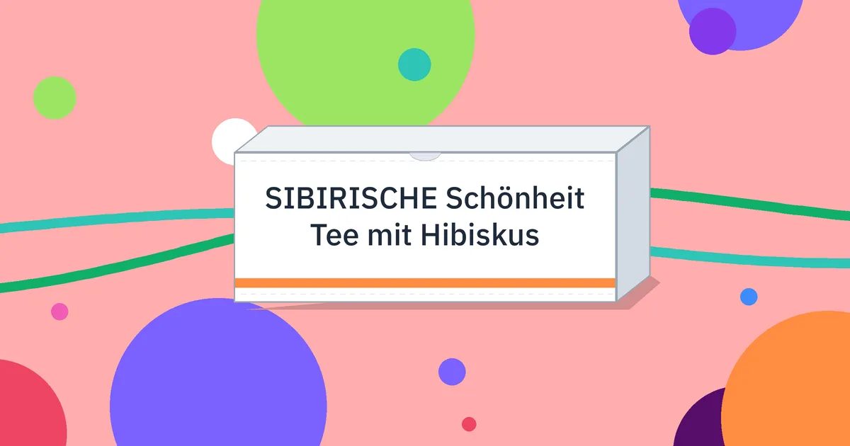 Symbolbild: Packung mit der Aufschrift SIBIRISCHE Schönheit Tee mit Hibiskus (PZN 18362399) – Verfügbarkeit und Bezug in Apotheken in Frankfurt am Main