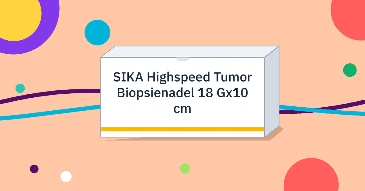 Symbolbild: Packung mit der Aufschrift SIKA Highspeed Tumor Biopsienadel 18 Gx10 cm (PZN 07313618) – Verfügbarkeit und Bezug in Apotheken in Frankfurt am Main