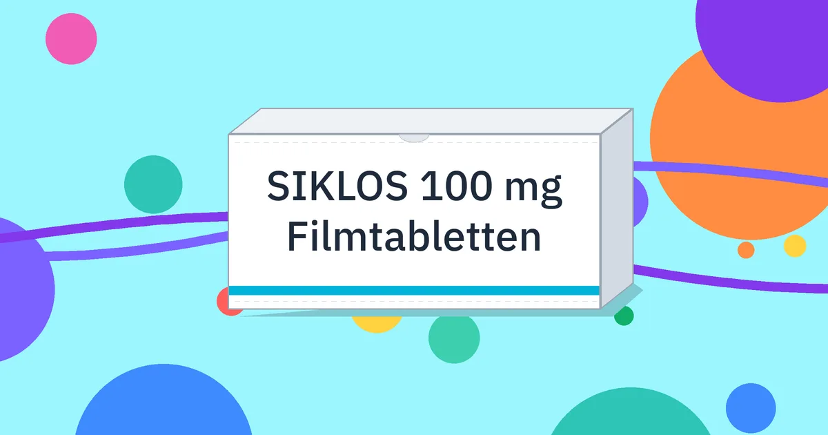 Symbolbild: Packung mit der Aufschrift SIKLOS 100 mg Filmtabletten (PZN 10048261) – Verfügbarkeit und Bezug in Apotheken in Frankfurt am Main