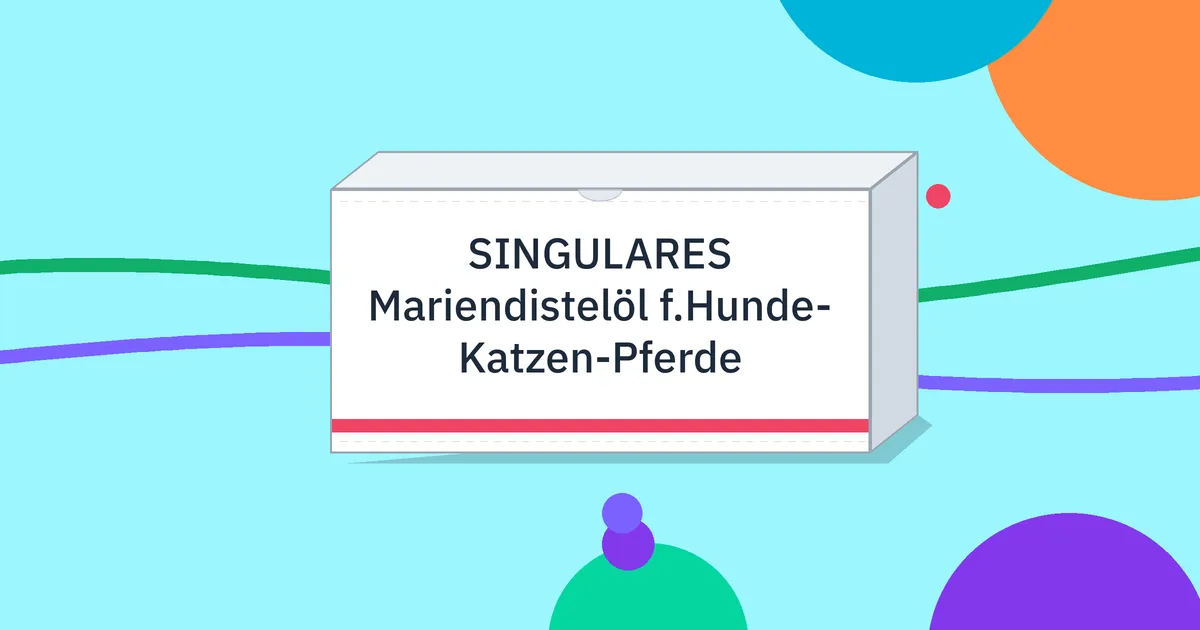 Symbolbild: Packung mit der Aufschrift SINGULARES Mariendistelöl f.Hunde-Katzen-Pferde (PZN 18487505) – Verfügbarkeit und Bezug in Apotheken in Frankfurt am Main