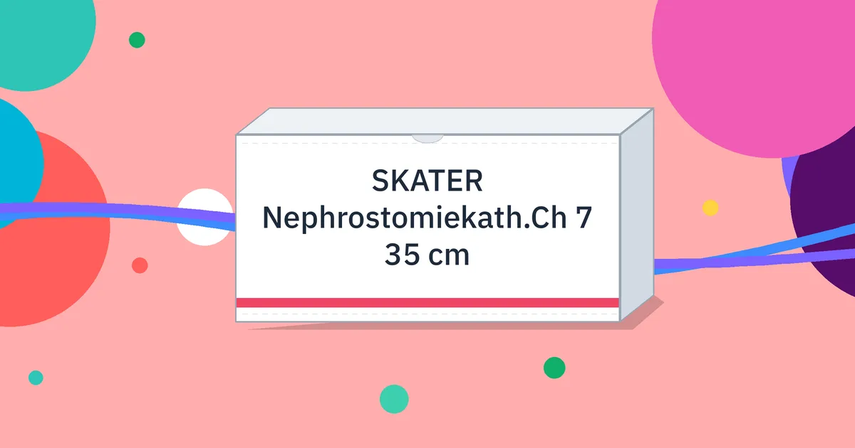 Symbolbild: Packung mit der Aufschrift SKATER Nephrostomiekath.Ch 7 35 cm (PZN 04508184) – Verfügbarkeit und Bezug in Apotheken in Frankfurt am Main