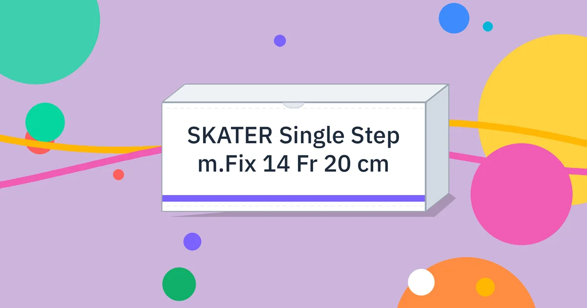 Symbolbild: Packung mit der Aufschrift SKATER Single Step m.Fix 14 Fr 20 cm (PZN 06770236) – Verfügbarkeit und Bezug in Apotheken in Frankfurt am Main