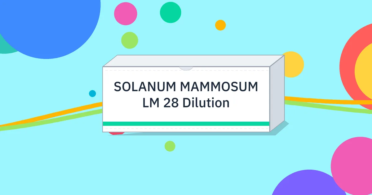 Symbolbild: Packung mit der Aufschrift SOLANUM MAMMOSUM LM 28 Dilution (PZN 13192567) – Verfügbarkeit und Bezug in Apotheken in Frankfurt am Main