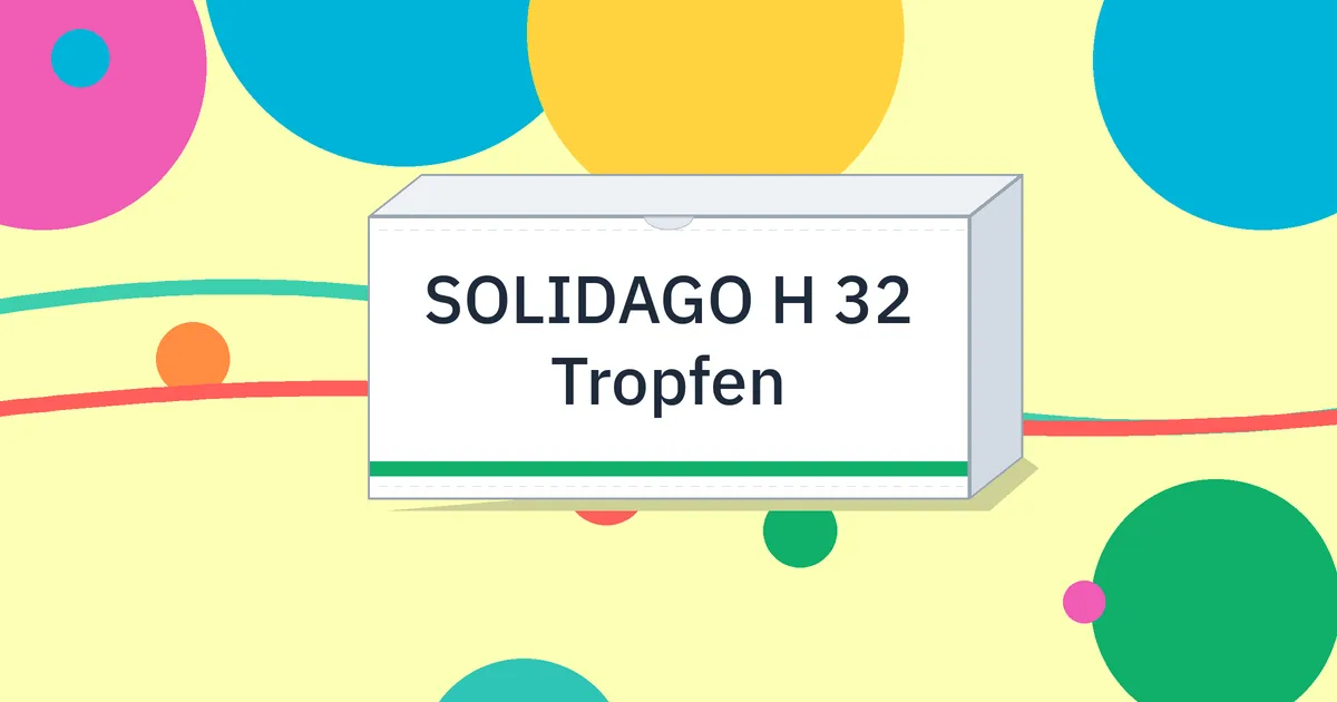 Symbolbild: Packung mit der Aufschrift SOLIDAGO H 32 Tropfen (PZN 01828103) – Verfügbarkeit und Bezug in Apotheken in Frankfurt am Main