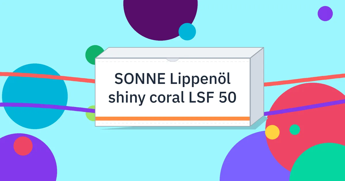 Symbolbild: Packung mit der Aufschrift SONNE Lippenöl shiny coral LSF 50 (PZN 20092406) – Verfügbarkeit und Bezug in Apotheken in Frankfurt am Main