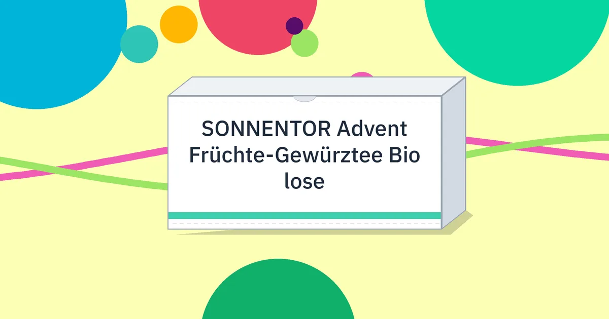 Symbolbild: Packung mit der Aufschrift SONNENTOR Advent Früchte-Gewürztee Bio lose (PZN 18904469) – Verfügbarkeit und Bezug in Apotheken in Frankfurt am Main