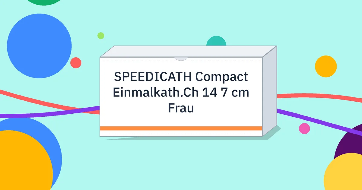 Symbolbild: Packung mit der Aufschrift SPEEDICATH Compact Einmalkath.Ch 14 7 cm Frau (PZN 20322183) – Verfügbarkeit und Bezug in Apotheken in Frankfurt am Main