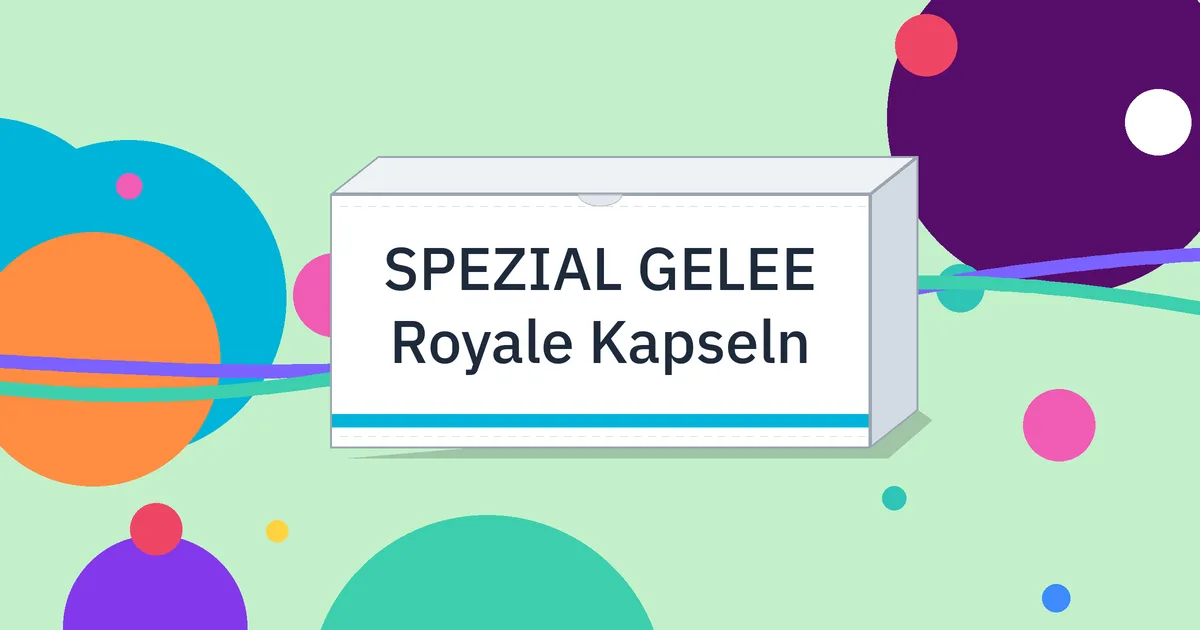 Symbolbild: Packung mit der Aufschrift SPEZIAL GELEE Royale Kapseln (PZN 11729069) – Verfügbarkeit und Bezug in Apotheken in Frankfurt am Main