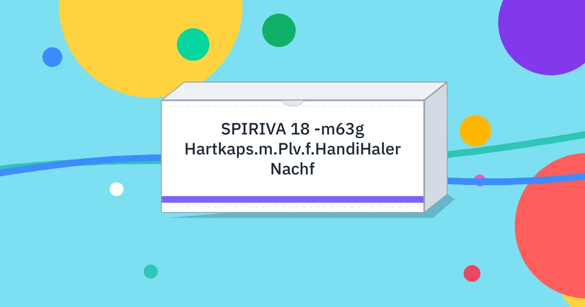 Symbolbild: Packung mit der Aufschrift SPIRIVA 18 -m63g Hartkaps.m.Plv.f.HandiHaler Nachf (PZN 13839141) – Verfügbarkeit und Bezug in Apotheken in Frankfurt am Main
