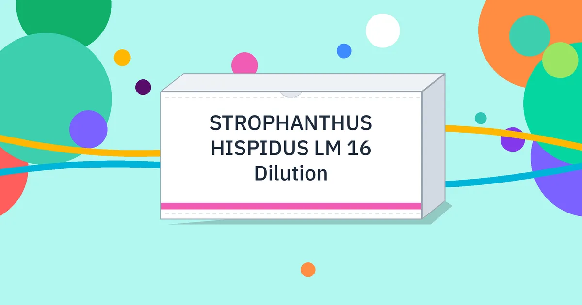 Symbolbild: Packung mit der Aufschrift STROPHANTHUS HISPIDUS LM 16 Dilution (PZN 13205382) – Verfügbarkeit und Bezug in Apotheken in Frankfurt am Main